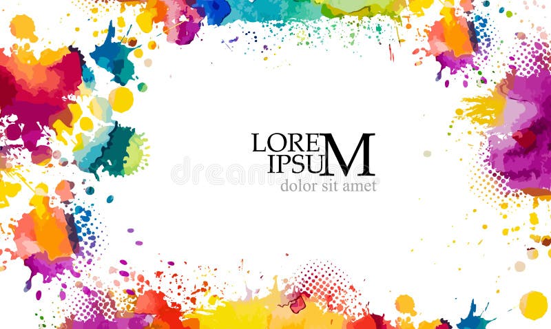 Abstraction Colored Blots. Rainbow Colors. Frame for Text with a Brush ...