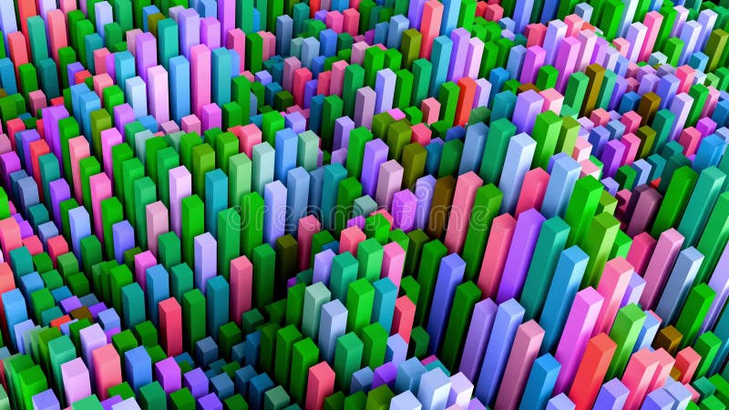 Abstraction Colorful Boxes Form A Wave Abstract Motion Loop 3d Rendering 4k Stock Footage