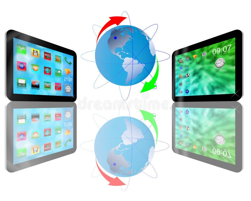 Two tablet stock illustration. Illustration of internet - 30274559