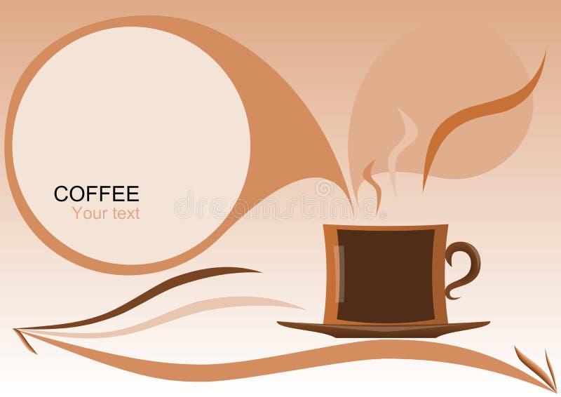 Abstraction with Cup Coffee and a Text Label Stock Illustration ...