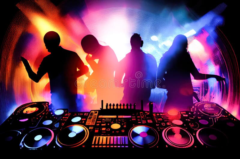 Abstraction DJ Console in Neon Lights. Generative AI, Generative, AI ...