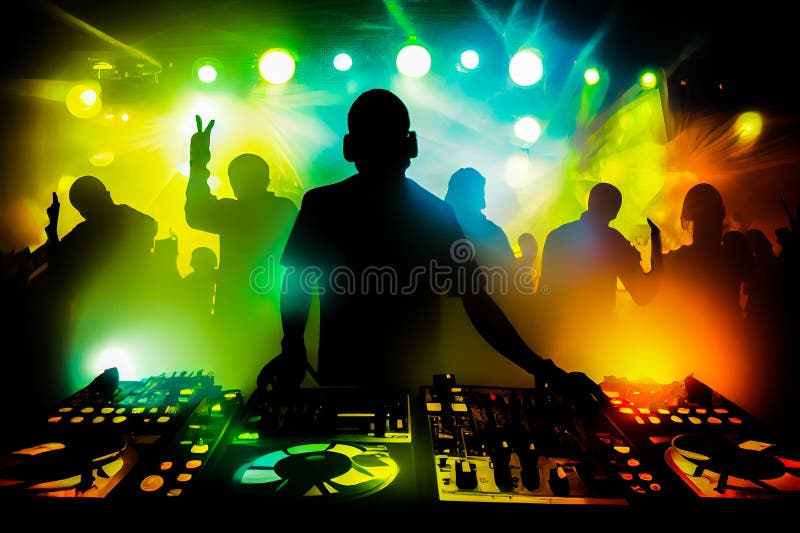 Abstraction DJ Console in Neon Lights. Generative AI, Generative, AI ...