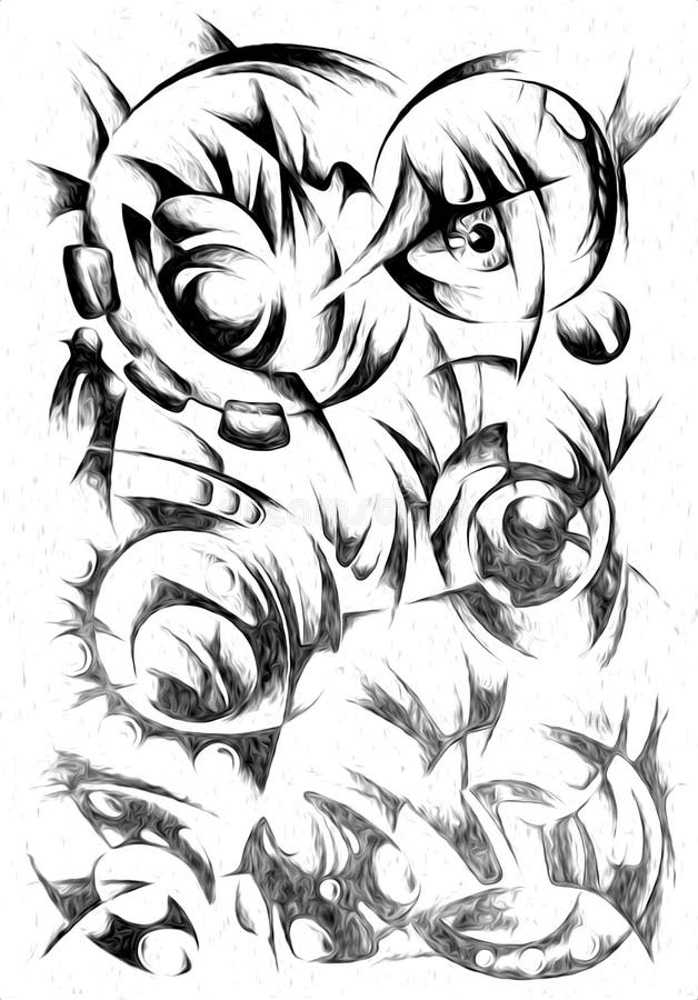 Abstraction Drawing Sketch Art Handmade Stock Illustration ...