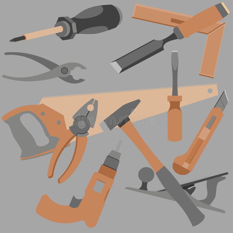 Abstraction Drawn a Variety of Objects and Tools Stock Vector ...