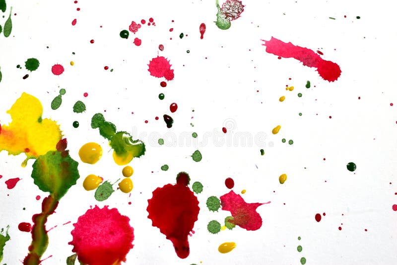 Abstraction. Drops of Paint Splashed on a White Background. Stock Image ...