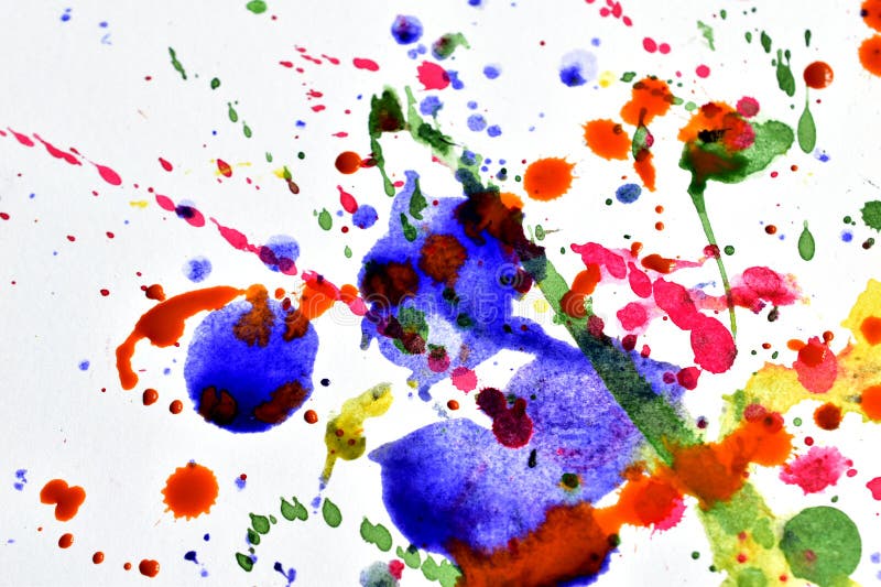 Abstraction. Drops of Paint Splashed on a White Background. Stock Image ...