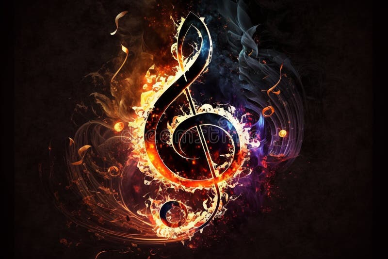 Abstraction of Fire Violin Key Stock Image - Image of music, shape ...