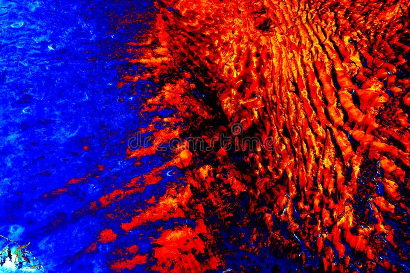 Abstraction Flow in Blue and Red Tones, Changed Colors, Colorful ...