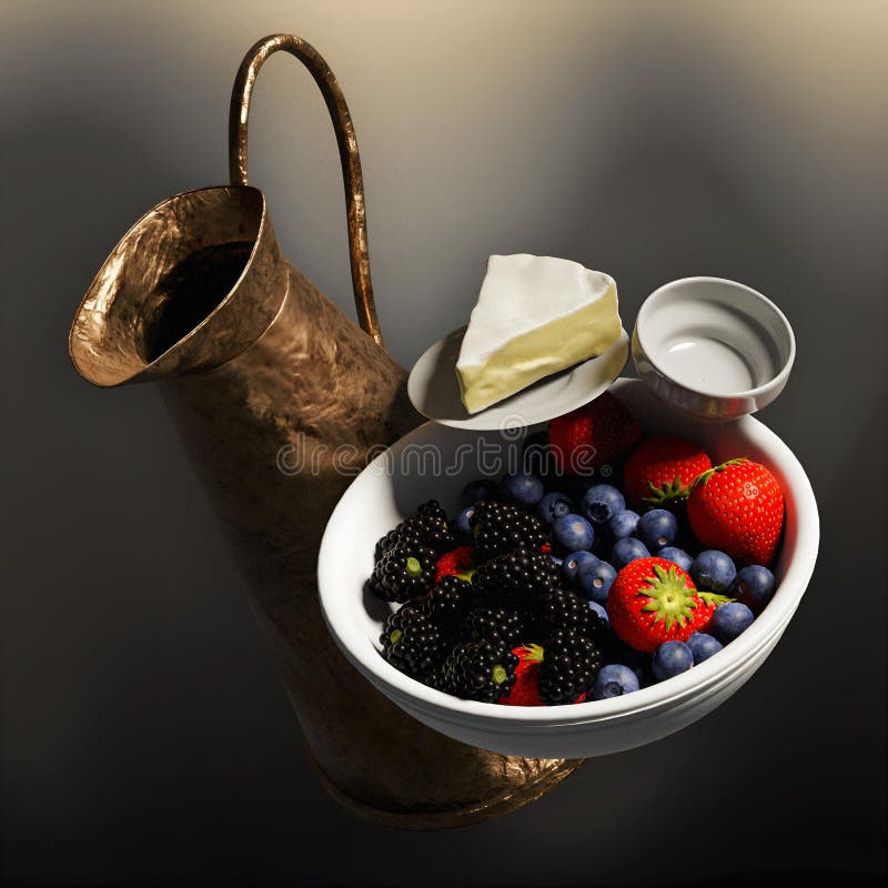 Abstraction Food Tableware Render, 3d Illustration, Food and Tableware ...