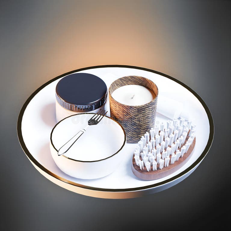 Tableware Render, 3d Illustration, Food and Tableware Concept Stock ...