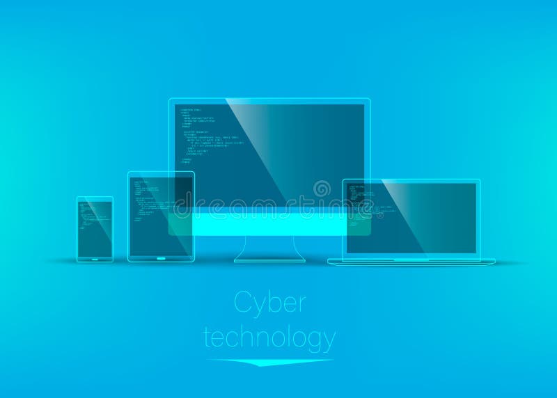 Abstraction, Futuristic Technology. Set of Transparent Technology ...