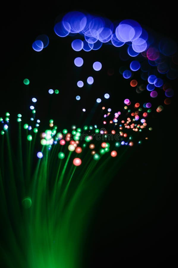 Abstraction of Green Threads of a Fiber Optic Night-lamp. Stock Photo ...