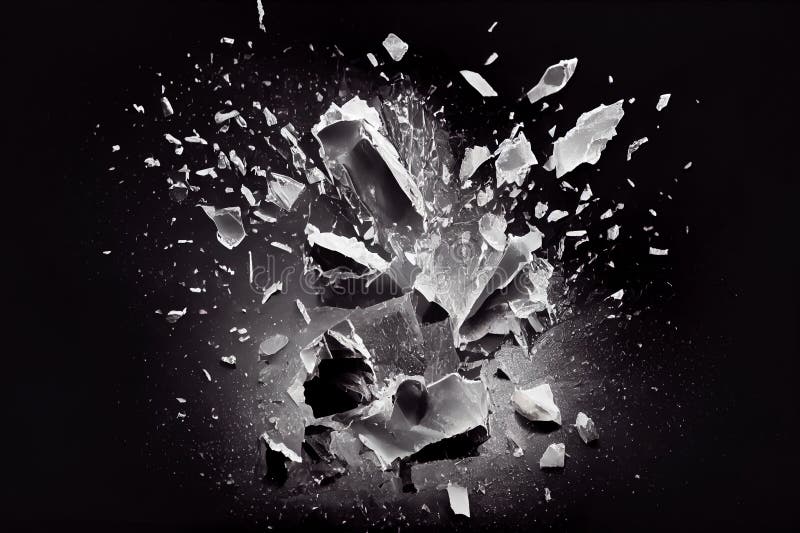 Abstraction Ice Explosion on Black Background. 3d Illustration Stock ...