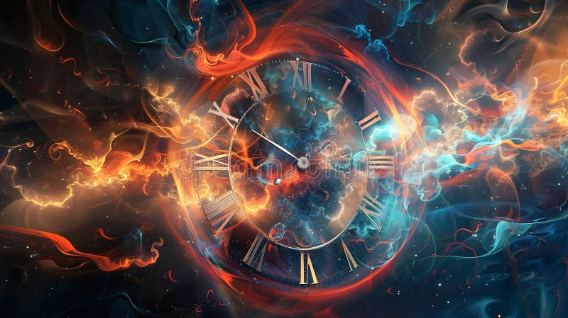 The Clock is on Fire Abstract Illustration Stock Illustration ...