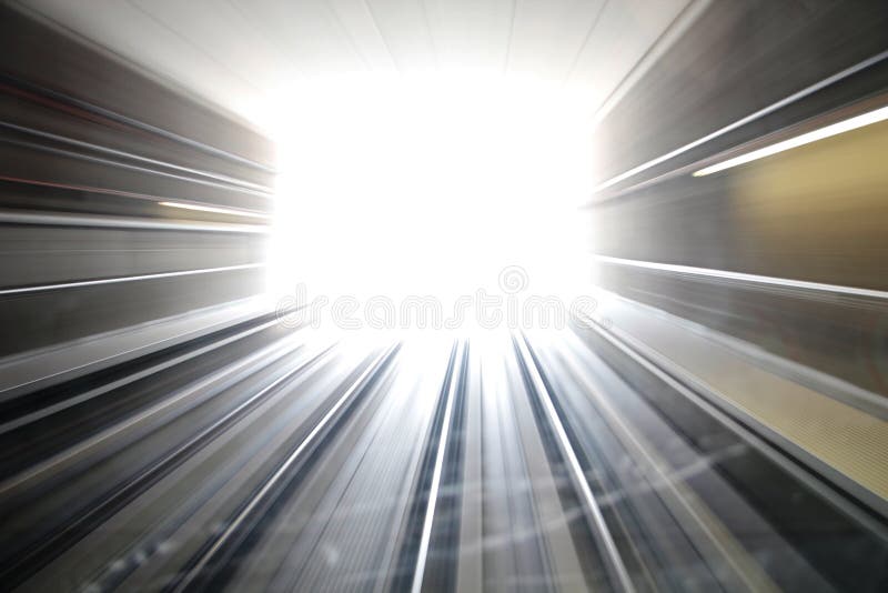 Abstraction Light End of the Tunnel, Forward Motion Stock Image - Image ...