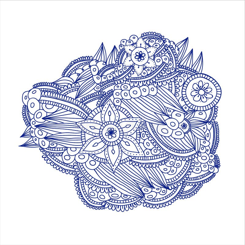 Abstraction Lines and Curves. Oriental Flowers and Pattern. Thin ...