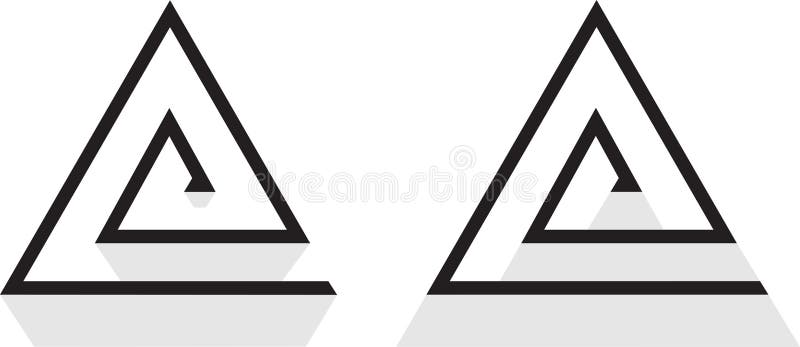 Triangle Spiral Way Arrow Direction Vector Black Color Set Stock Vector ...