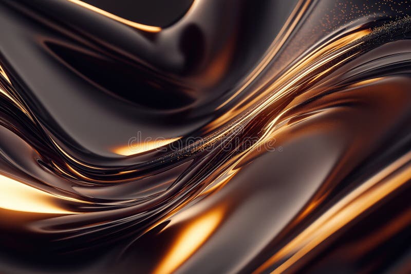 Abstraction, Liquid Plastic Material with Curved Lines and Moving ...