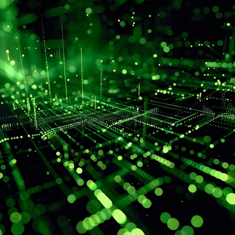 Abstraction Matrix, Green Texture Stock Illustration - Illustration of ...