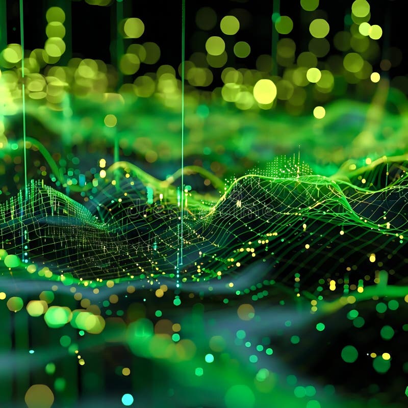 Abstraction Matrix, Green Texture Stock Illustration - Illustration of ...