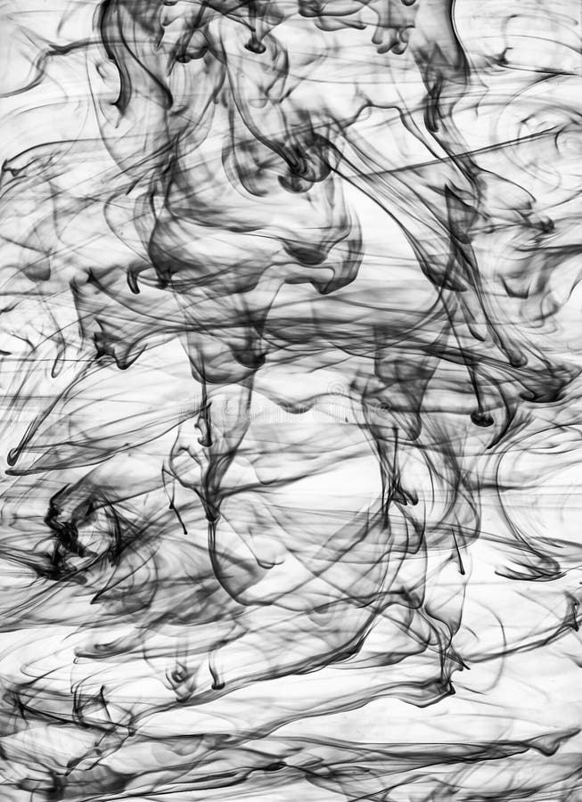 Abstraction from Paints and Water, Monochrome Stock Photo - Image of ...