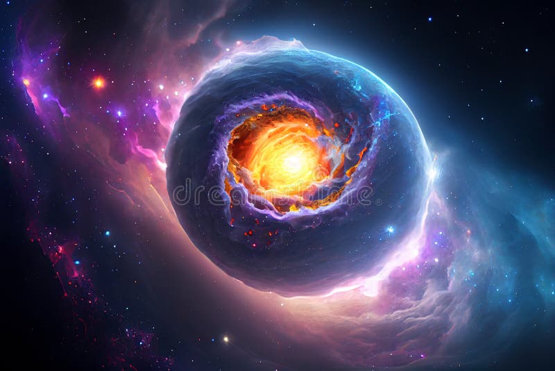 Abstraction Planet Nebula in Space. Generative AI Stock Image - Image ...