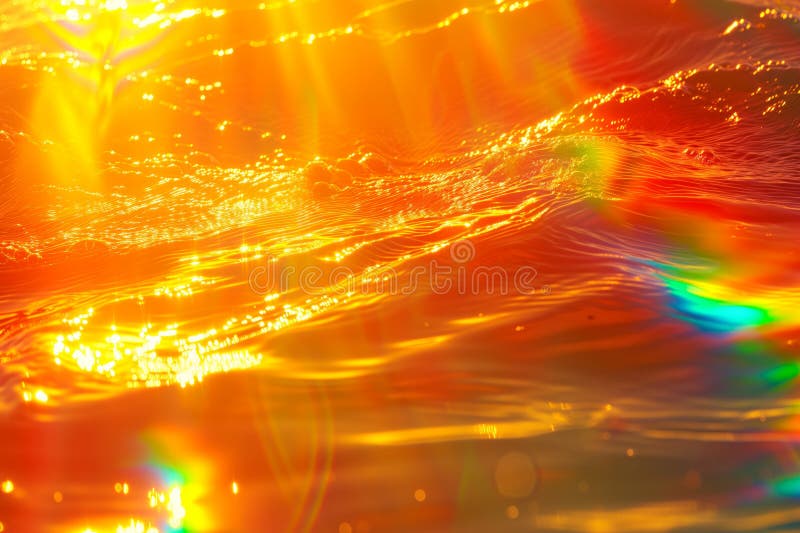 Abstraction, Rainbow Reflexes and Reflections of Orange Sun Rays on ...