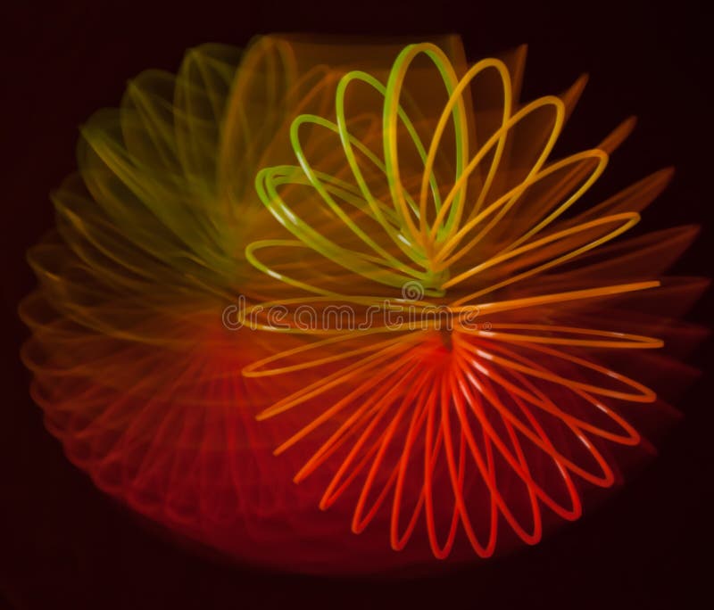 Abstraction of a Rainbow Spiral on a Black Background Stock Image ...
