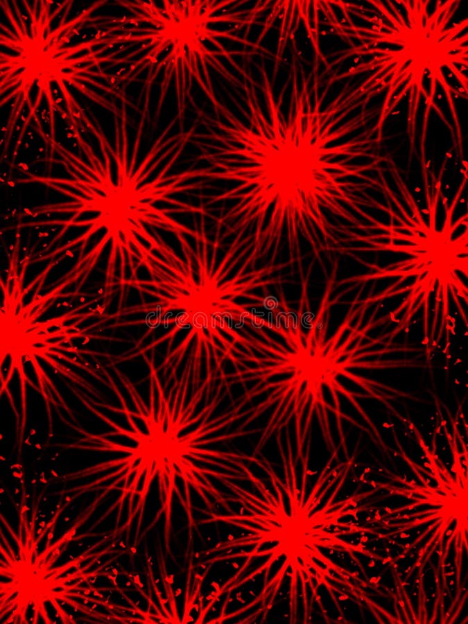 The Abstraction Red Elements in Black Background. Stock Illustration ...