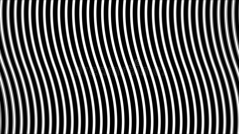 Abstraction with Simple White Flat Wavy Lines Narrowing Down on Black ...