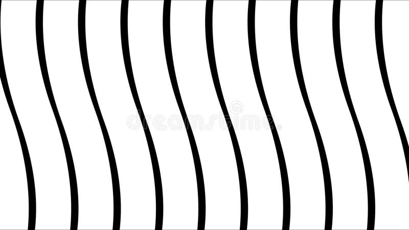Abstraction with Simple White Flat Wavy Lines Narrowing Down on Black ...
