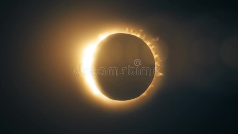 Abstraction of Solar Eclipse. Ring of Fire on a Black Background. Stock ...