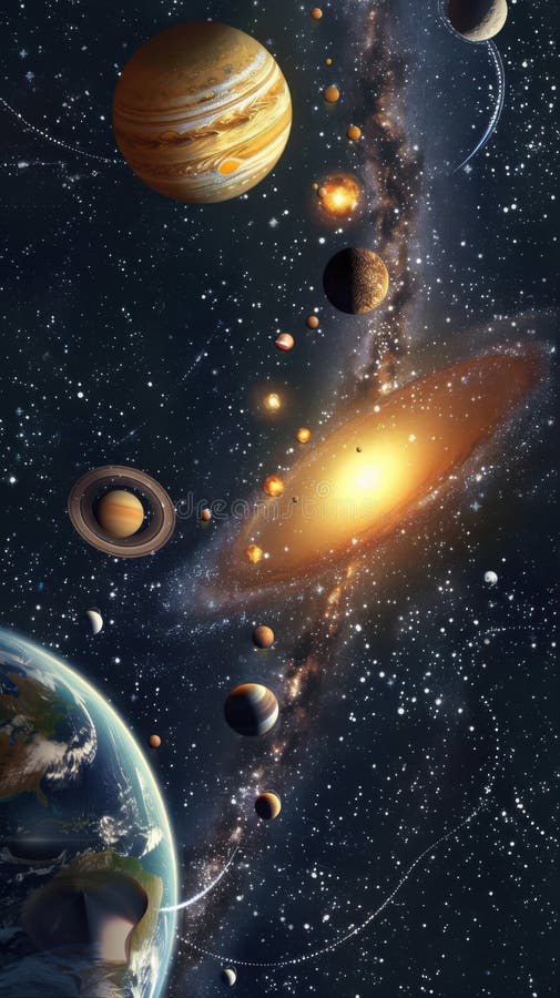 Abstraction of Solar System Galaxy, Star and Planet. Stock Image ...