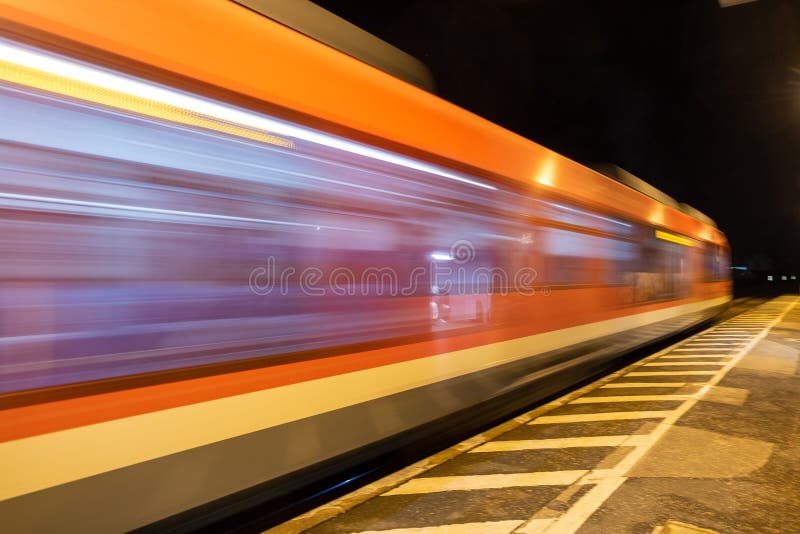 Abstraction - the Train Moves Quickly Along the Platform Stock Photo ...