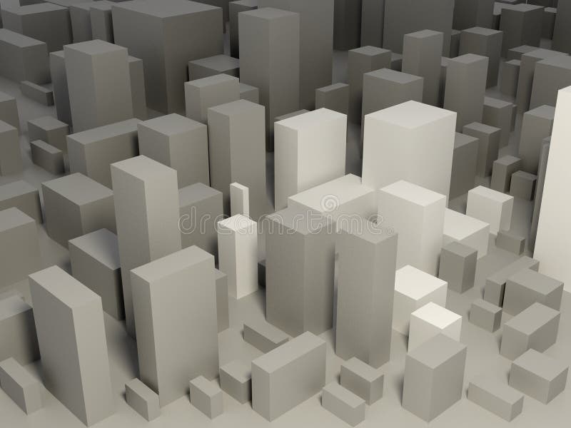 Gray Monotonous Rectangular Buildings within the Concrete City. Stock ...