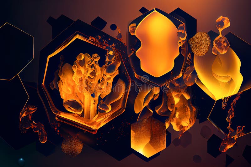 Abstractions of Fire in a Dark Key. Generative AI Stock Illustration ...