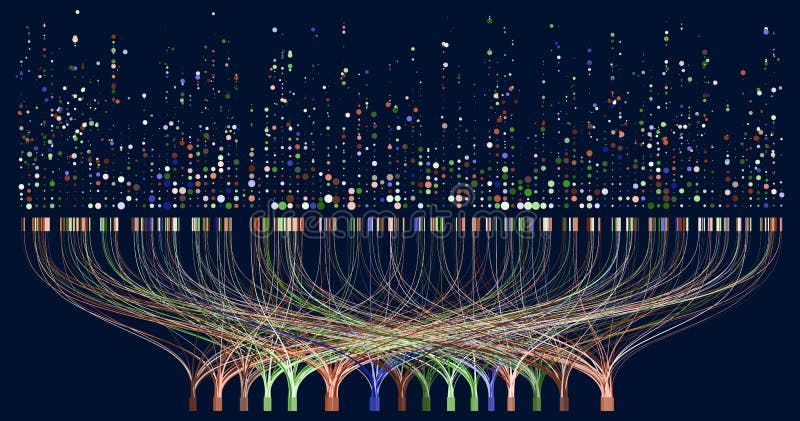 Abstractly Arranged Dots are Connected by Lines Stock Vector ...