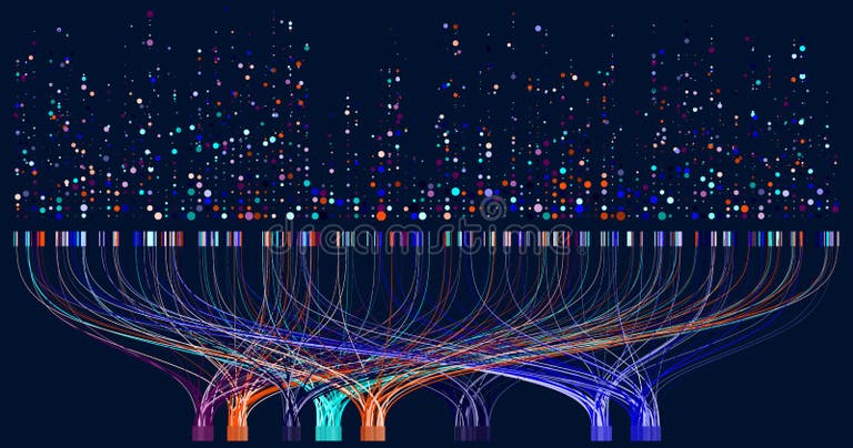 Abstractly Arranged Dots are Connected by Lines Stock Vector ...