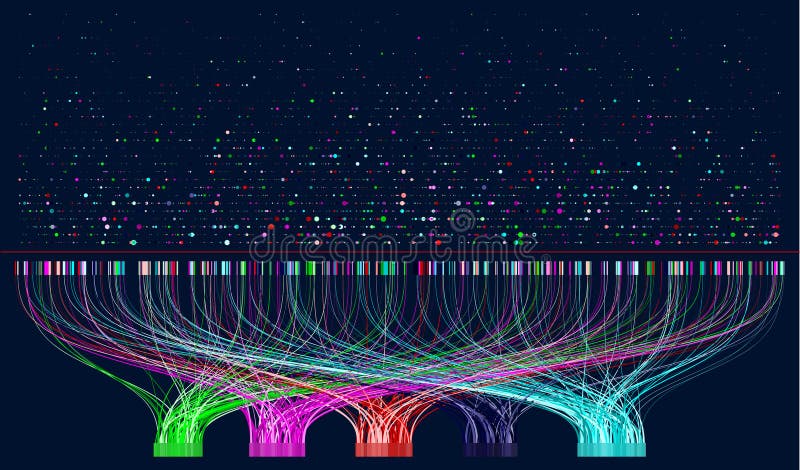 Abstractly Arranged Dots are Connected by Lines Stock Vector ...