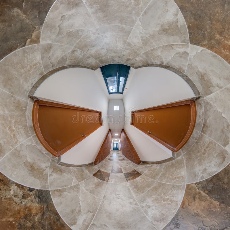 Abstractly Twisted into Spherical 360 Panorama Interior of Modern ...