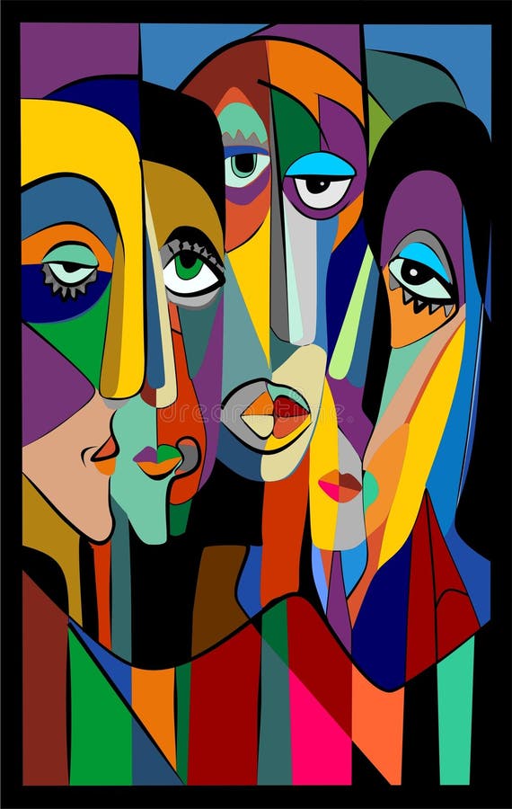 22-282- abstracts facess stock vector. Illustration of lines - 270426052