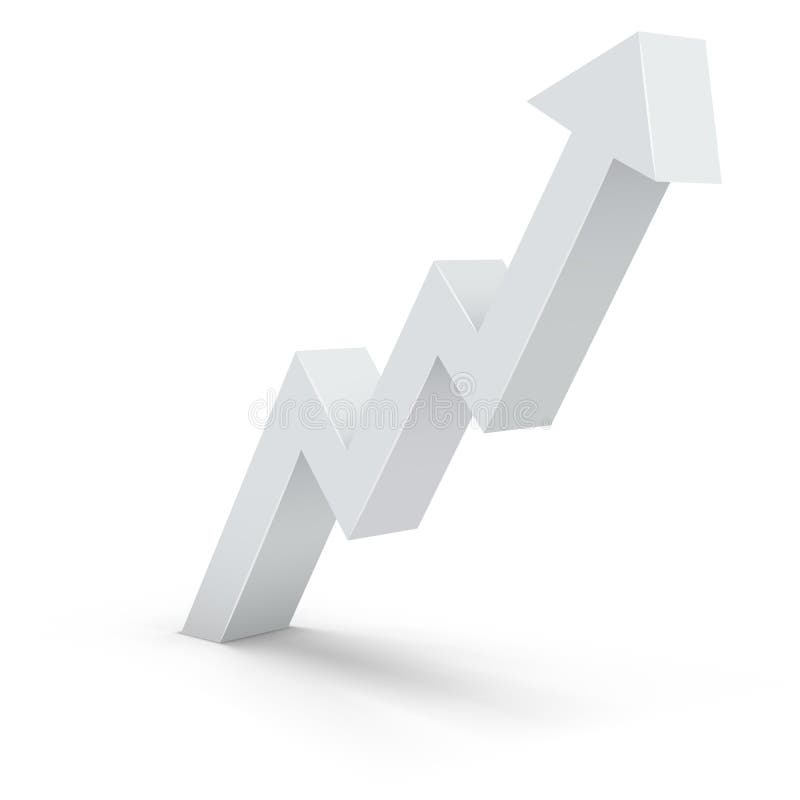Abstrakt Vit Sicksack Upp Pil Vektor Illustrationer - Illustration av ...