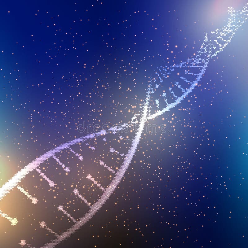 DNA-Strang 3D Auf Abstraktem Blutzellehintergrund Stock Abbildung ...
