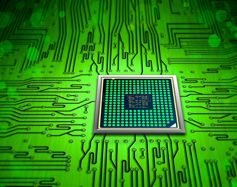 Mikrochip Integriert Auf Motherboard Stockfoto - Bild von kommunikation ...