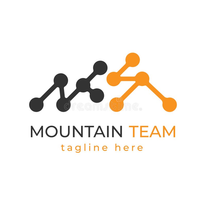 Abstraktes Bergwanderlogo Mit Kombination Aus Neuronenkanal-Design ...