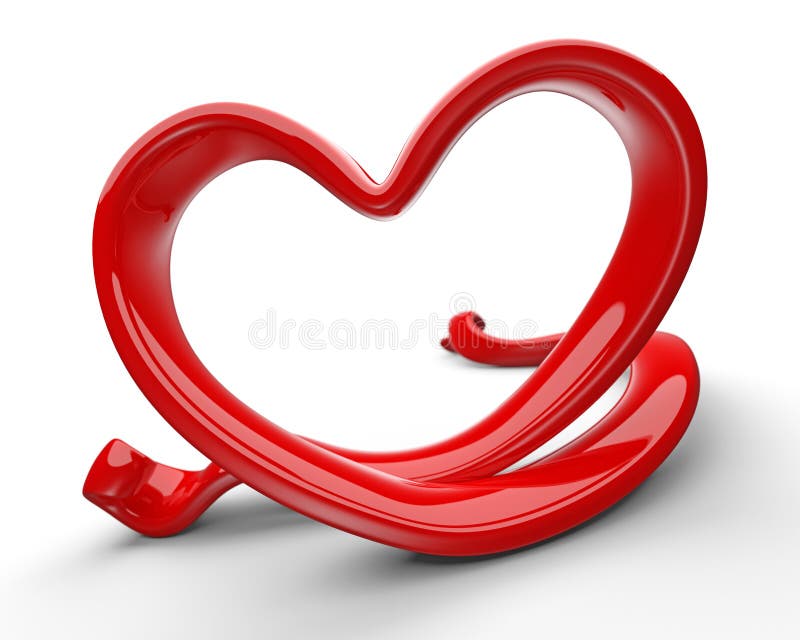 Abstraktes Rotes Herz Der Liebe 3d Stock Abbildung - Illustration von ...
