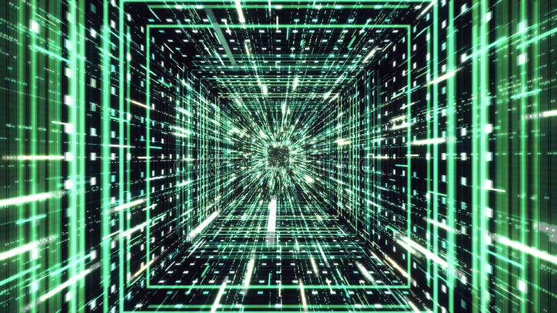 Abstrat Hyper Jump through Green Stars into the Universe, Seamless Loop ...