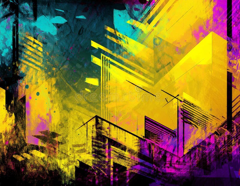 Abstrat Yellow Background with Industrial Vibe and Copy Space Stock ...