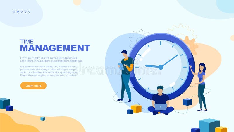 Time Management Page Concept. Time To Work. People Use Time in ...