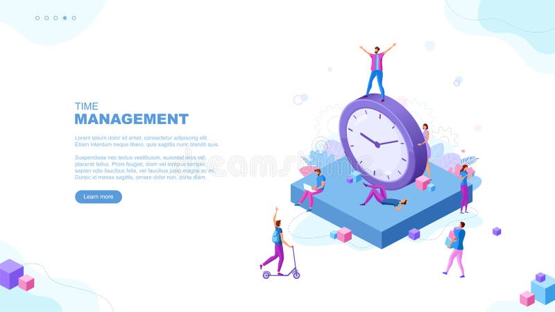 Time Management Page Concept. Time To Work. People Use Time in ...
